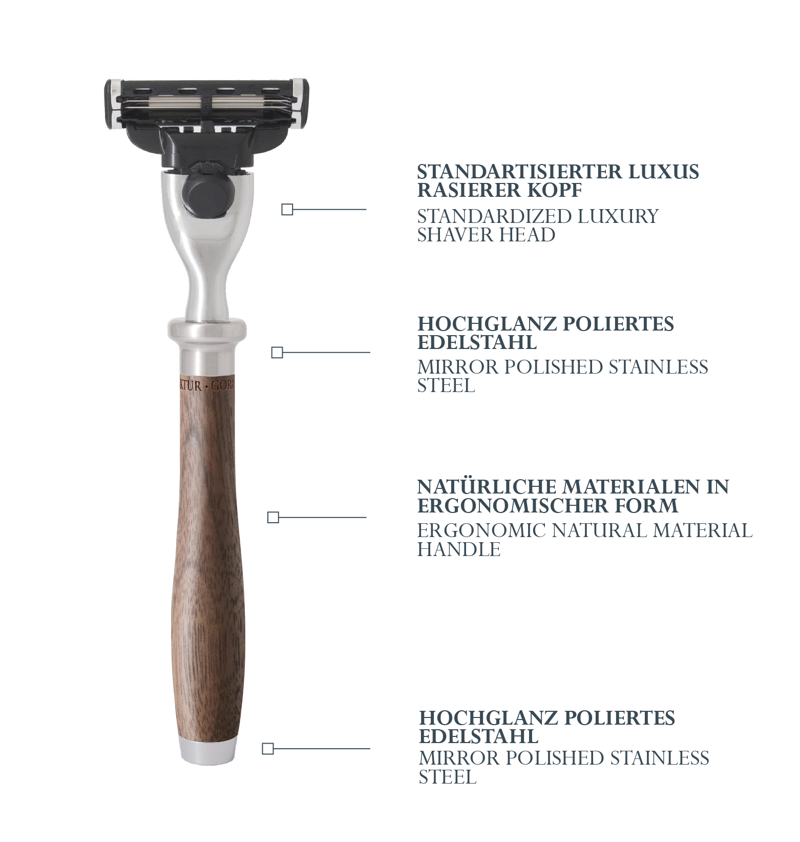 Gora Klingen Manufaktur - Mach 3 Razor, Plum Wood